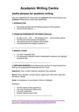 Phrases in academic writing | PDF