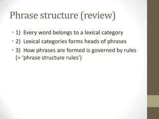 Phrase structure | PPTX