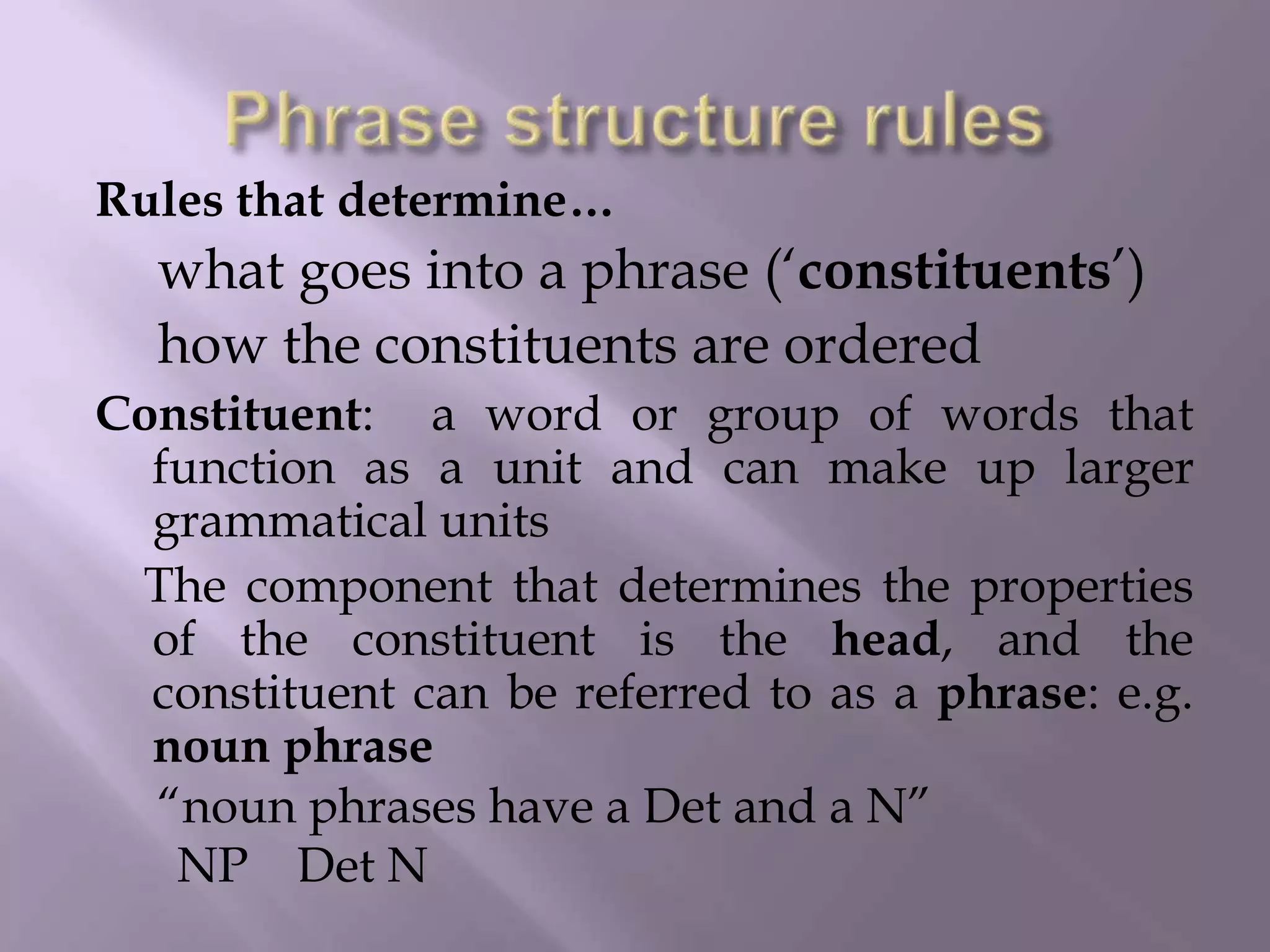 Phrase structure | PPT