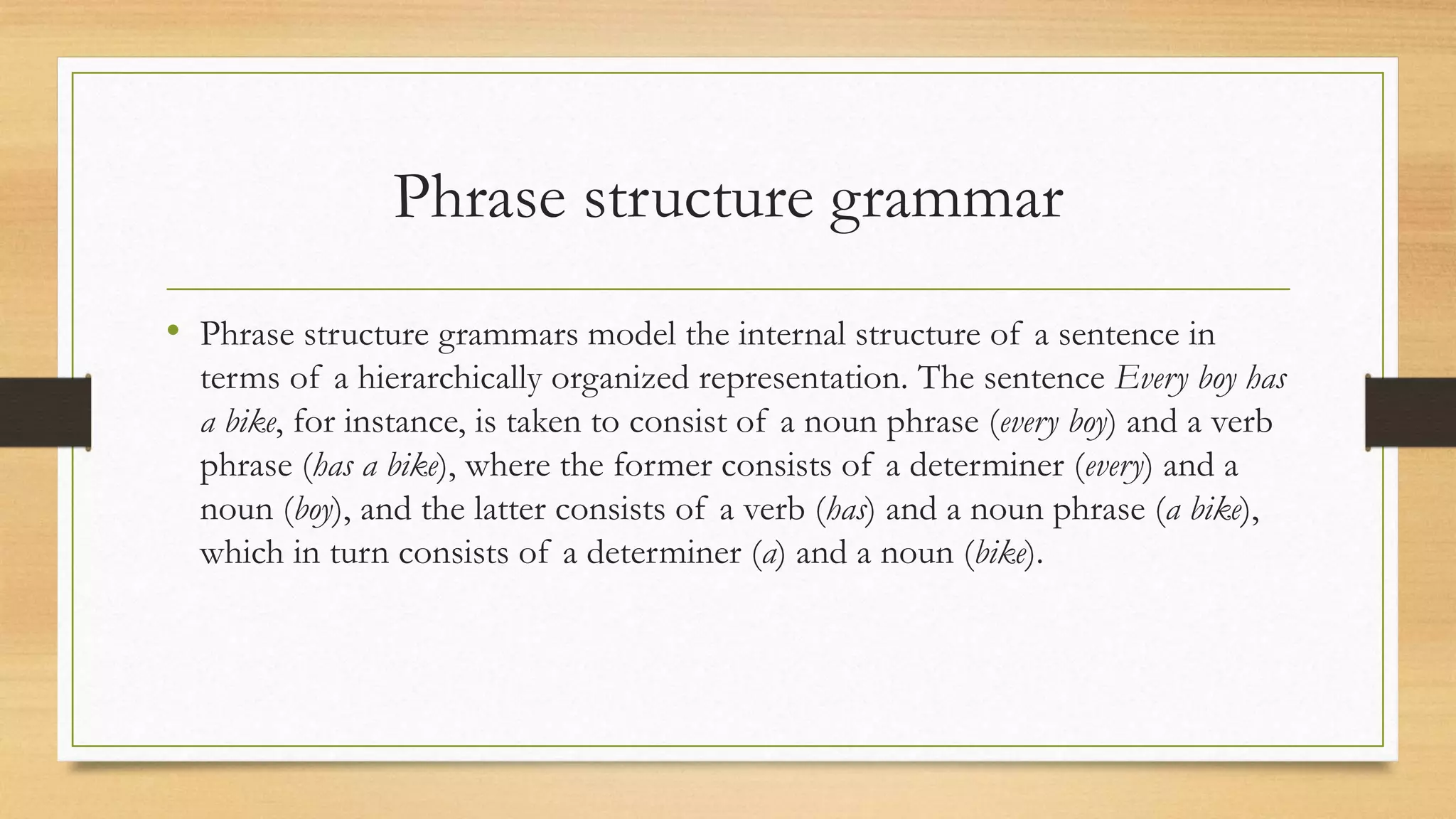 Phrase structure grammar | PPTX