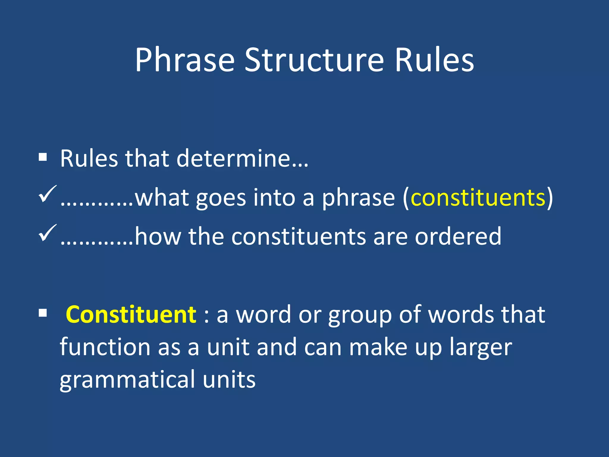 Phrase Structure Rules | PPSX