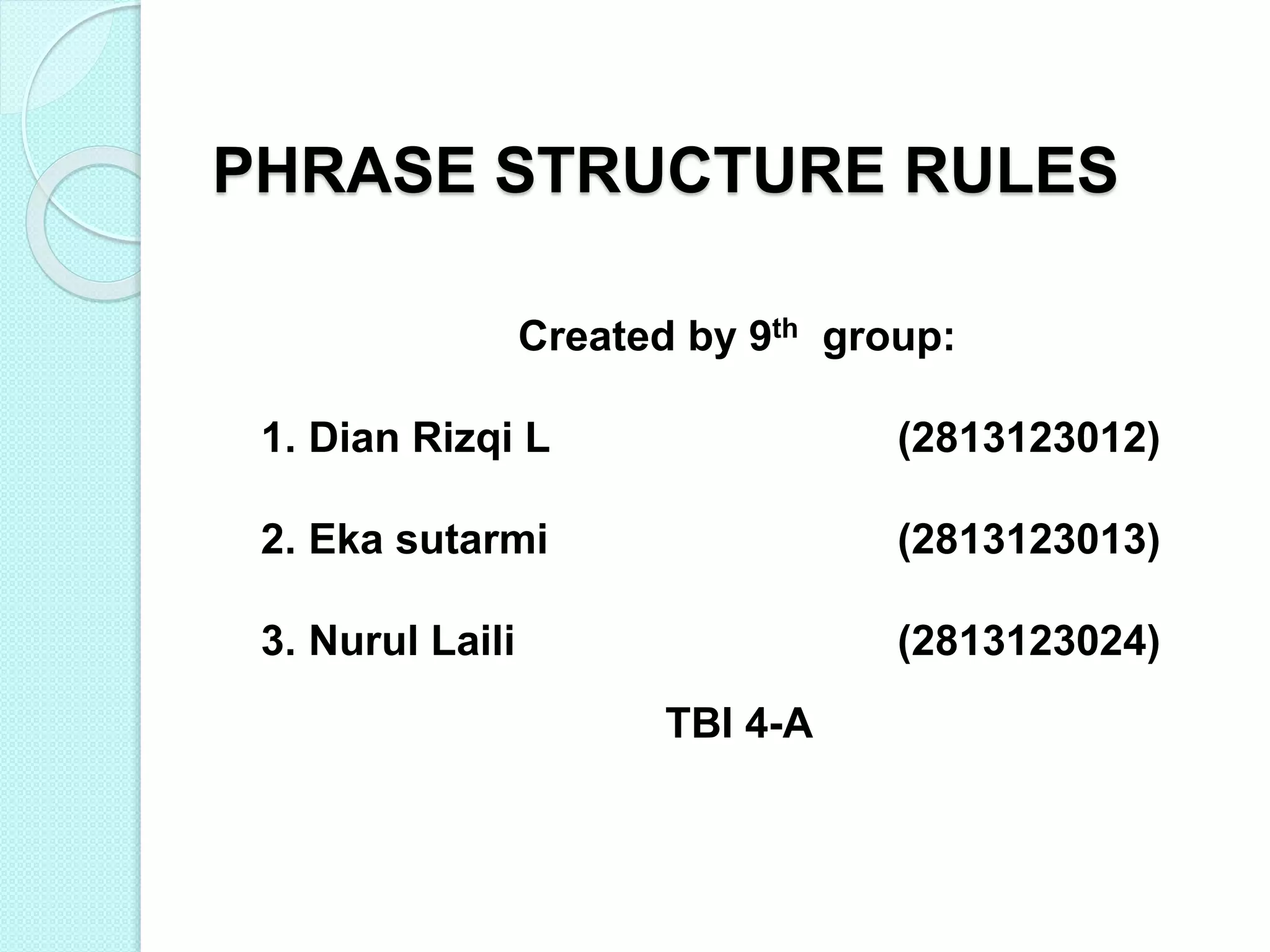 Phrase structure rules | PPTX