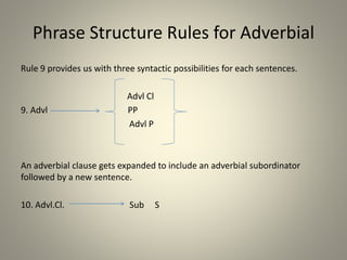 Phrase Structure Rules for English 103 | PPTX