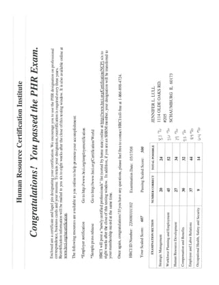 PHR Certificate | PDF