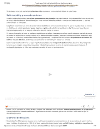 Phreaking una historia de hackers telefónicos, blue boxes e ingenio | PDF