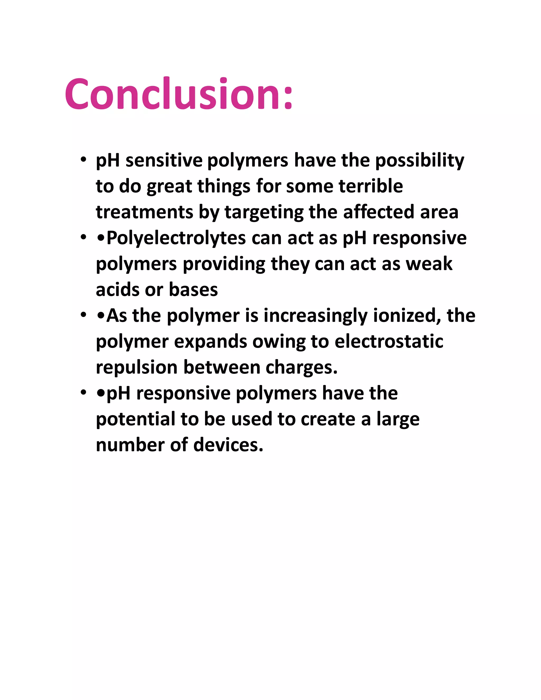 pH responsive polymers in polymer chemistry | DOCX
