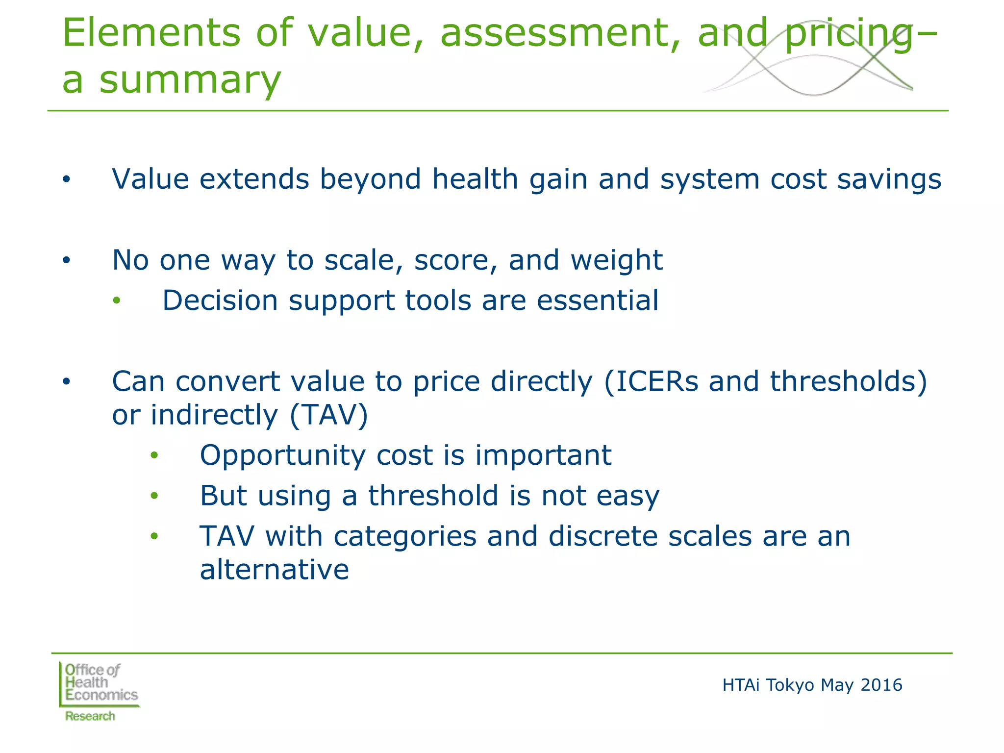 Dimensions of value, assessment, and decision making | PPT