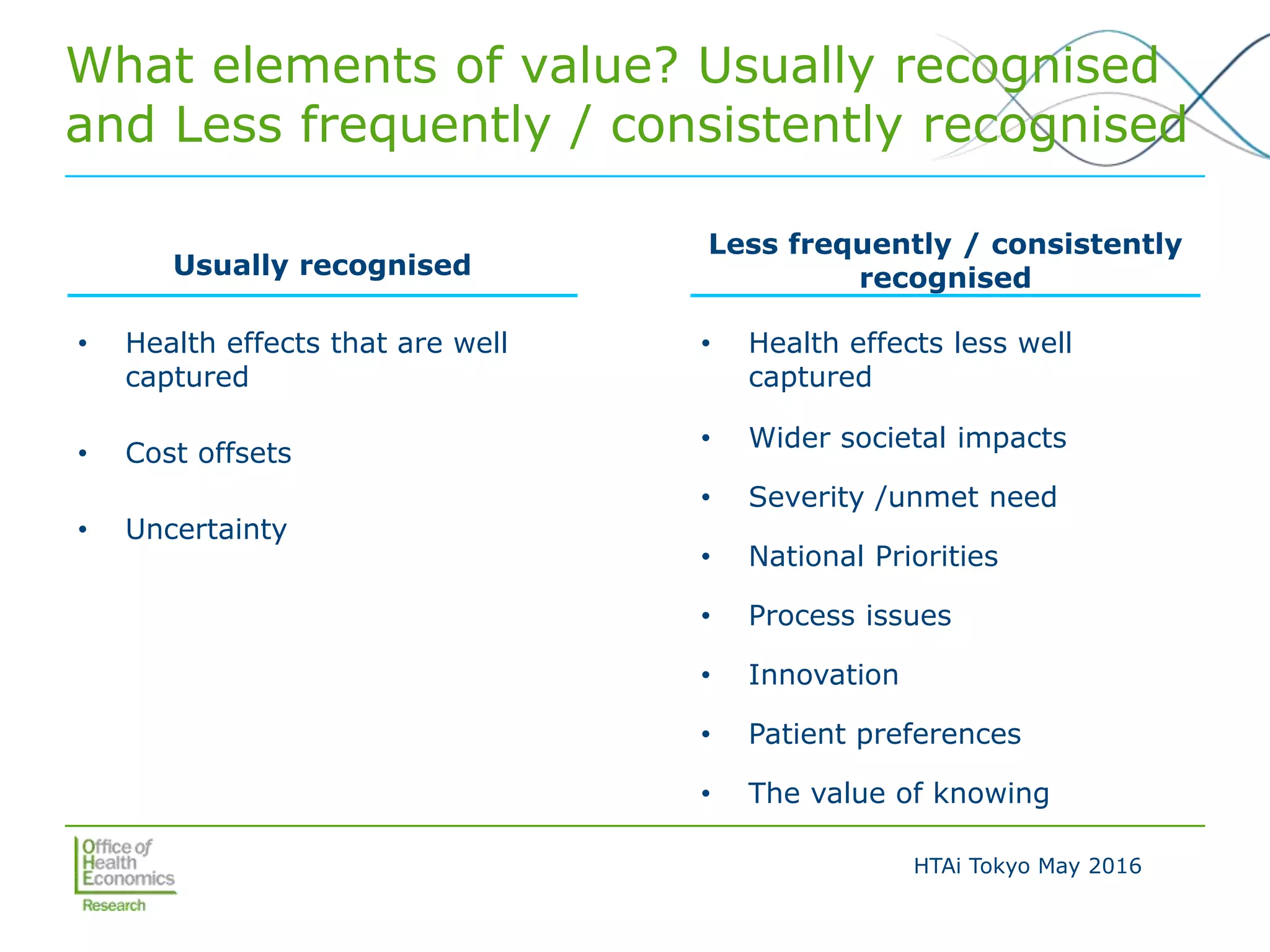 Dimensions of value, assessment, and decision making | PPT