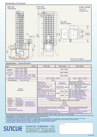 Secadora de granos SUNCUE modelo Phs320 Maíz, Trigo, Arroz | PDF