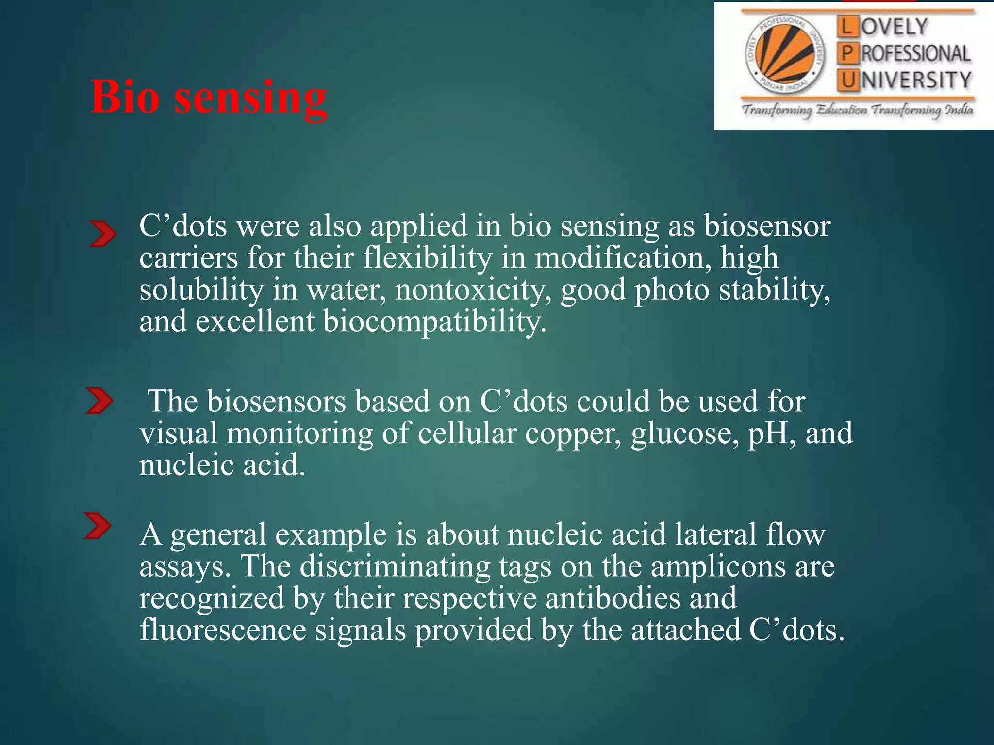 Application of Carbon dots ppt | PPTX