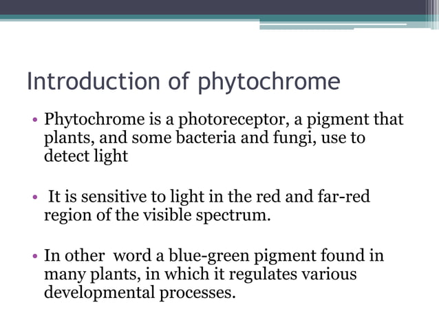 phytochrome | PPTX | Gardening | Home & Garden