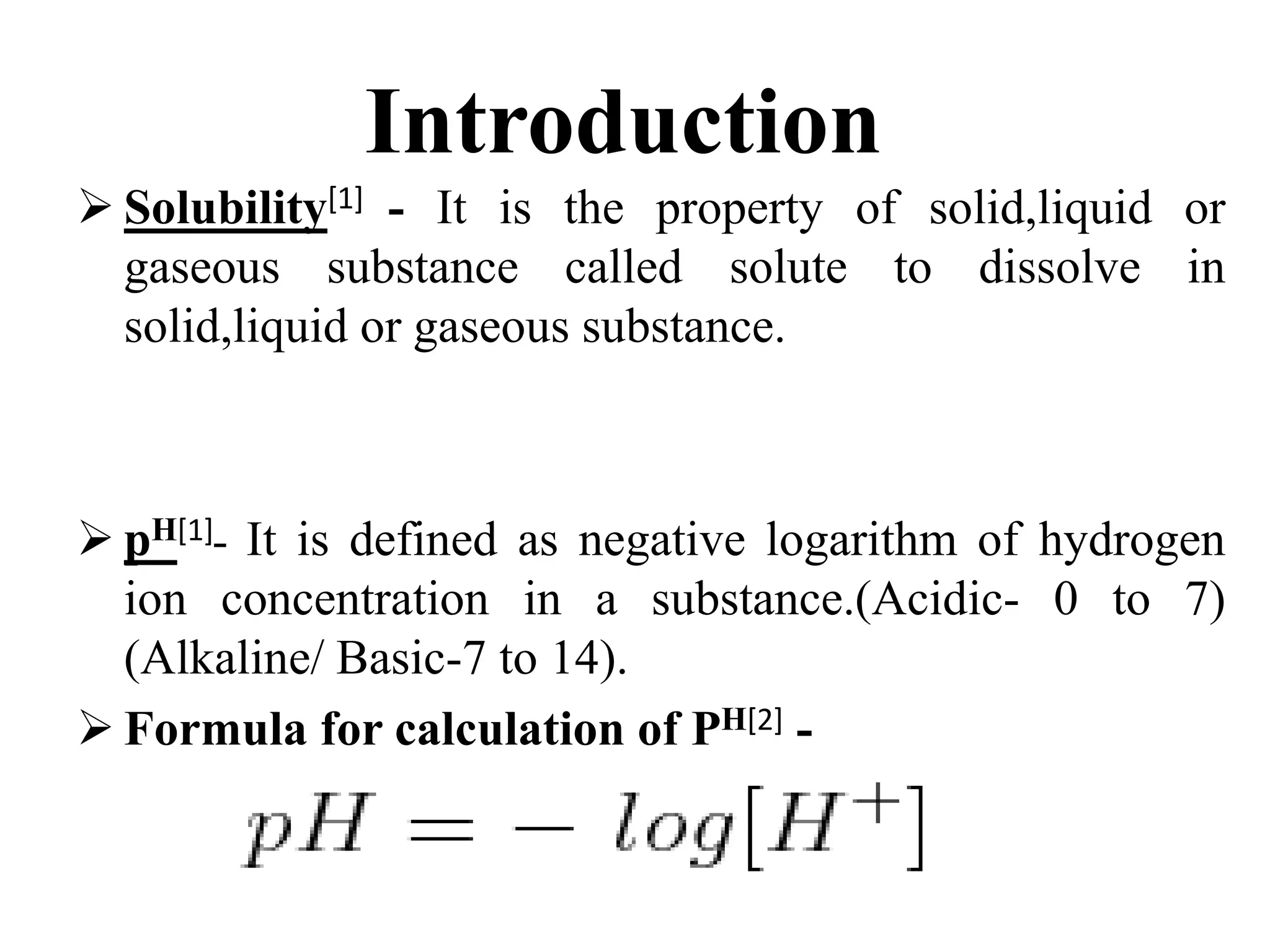 Ph and solubility profile | PPTX