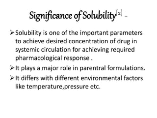 Ph and solubility profile | PPTX