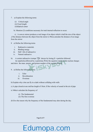 physics paper 1 | PDF | Physics | Science