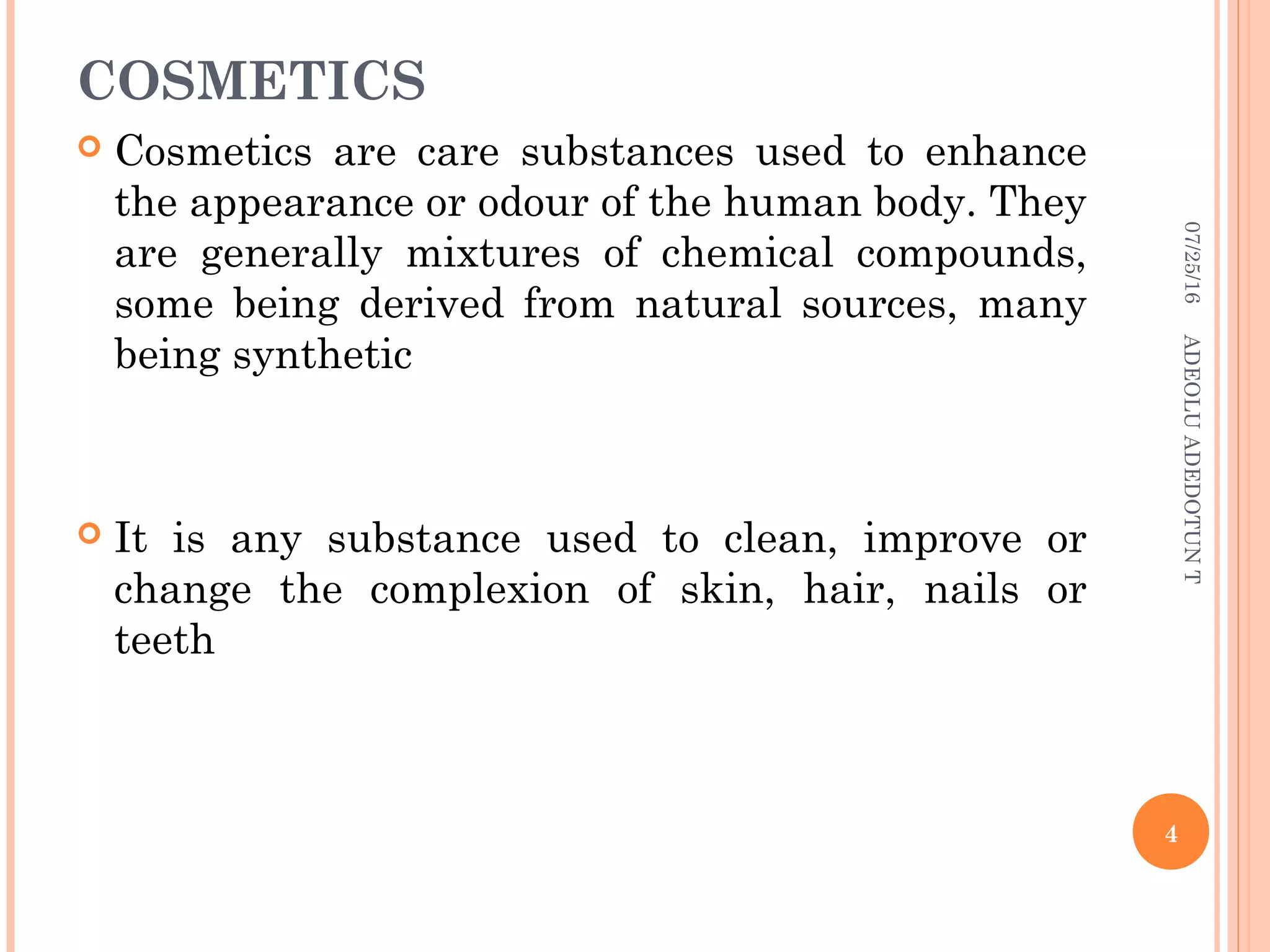 PHTHALATES IN COSMETICS: RISK ON THE HEALTH AND ENVIRONMENT | PPT