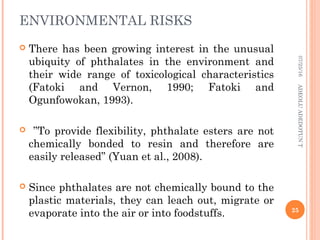 PHTHALATES IN COSMETICS: RISK ON THE HEALTH AND ENVIRONMENT | PPT