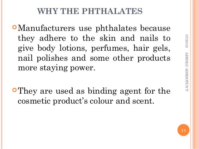 PHTHALATES IN COSMETICS: RISK ON THE HEALTH AND ENVIRONMENT