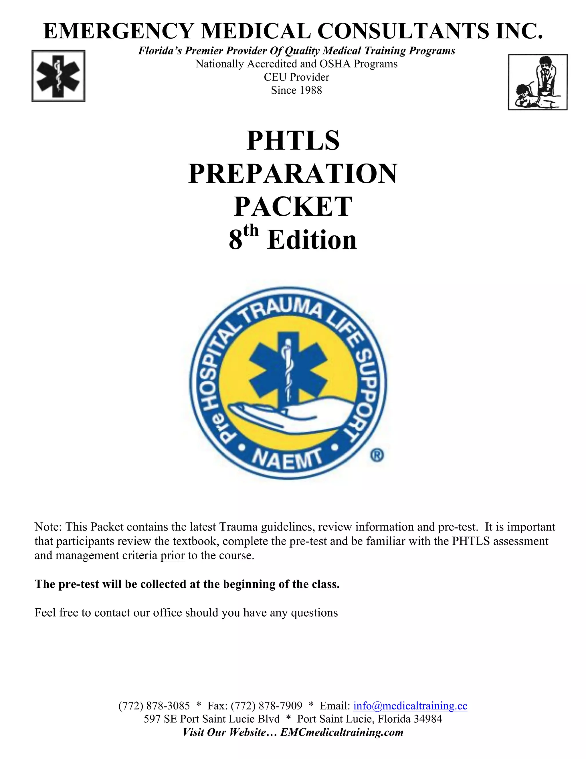Phtls prep-packet-2-day | PDF