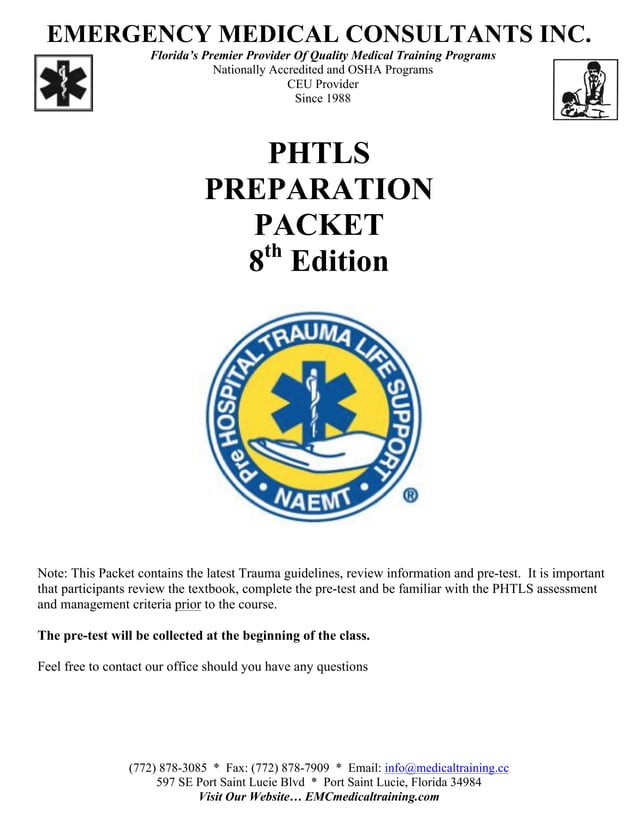 Phtls prep-packet-2-day | PDF | First Aid | Injuries