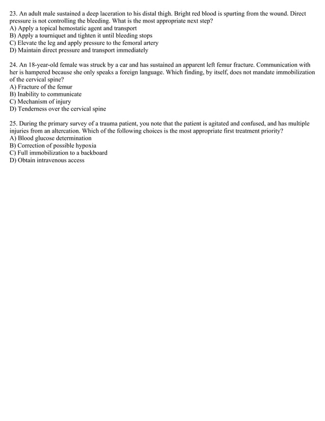 Phtls prep-packet-2-day | PDF | First Aid | Injuries