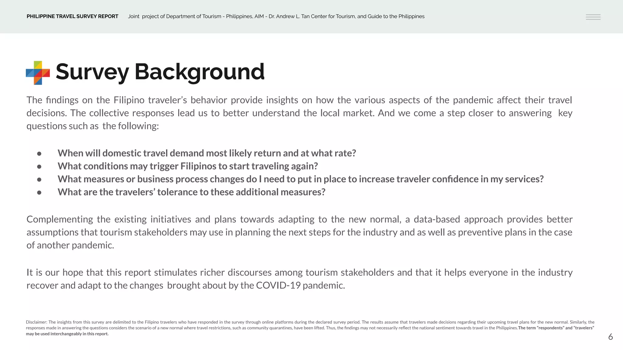 PHilippines Travel Survey Report 2020 | PDF