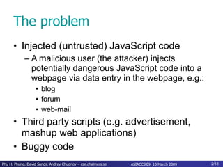Lightweight Self-Protecting JavaScript | PPT
