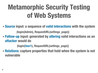 Metamorphic Security Testing for Web Systems | PDF