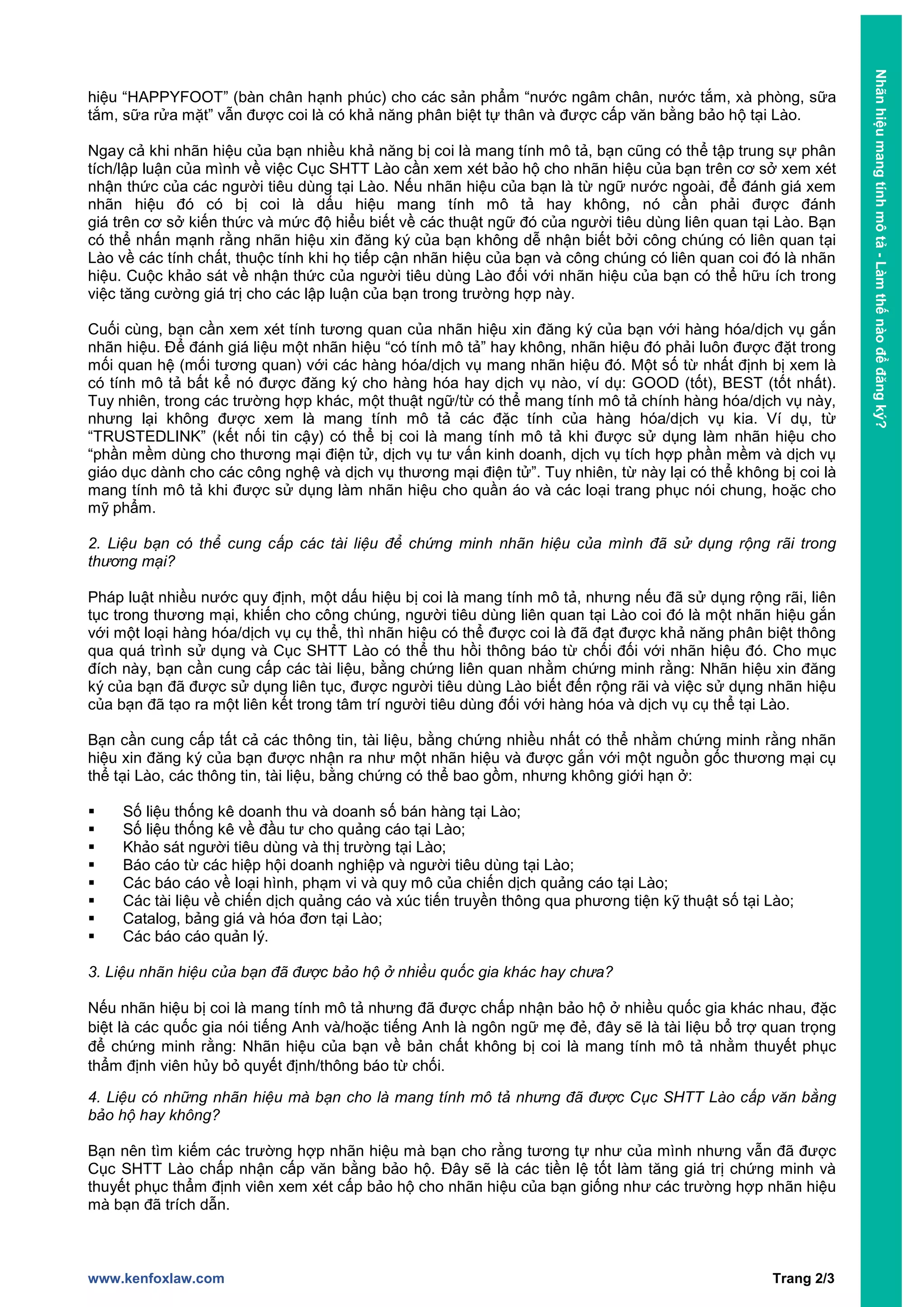 Phuc dap tu choi nhan hieu tai Lao tren co so nhan hieu xin dang ky mang tinh mo ta - 4 khuyen ...