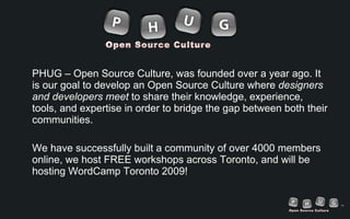 PHUG - Open Source Culture | PPT