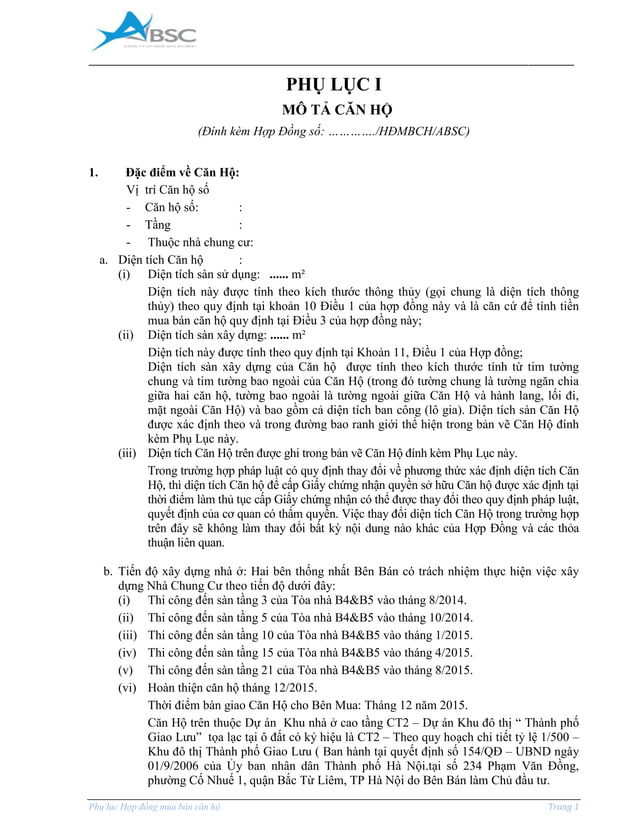 Phu luc 01 chung cư green stars | PDF