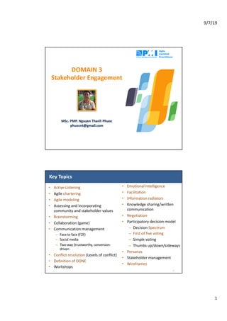 PMI-ACP Domain III: Stakeholder Engagement v1.0 | PDF | Free Download