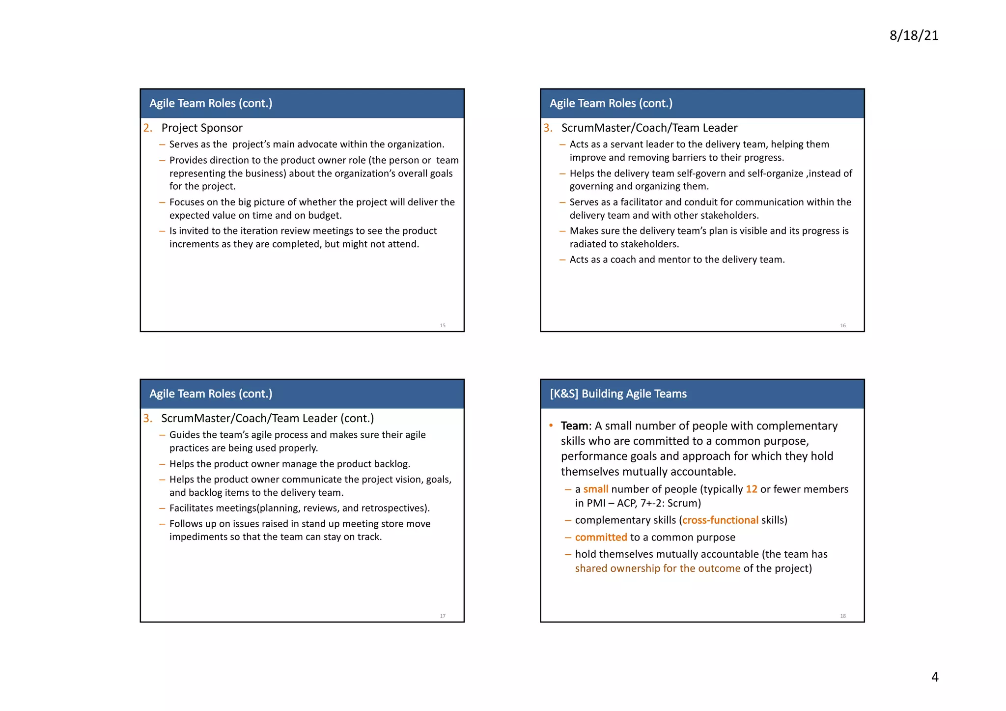 PMI-ACP: Domain 4 - Team performance-v2.2_lite_4_pages | PDF