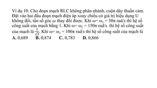 Phương pháp chuẩn hóa số liệu trong bài toán điện xoay chiều | PPT