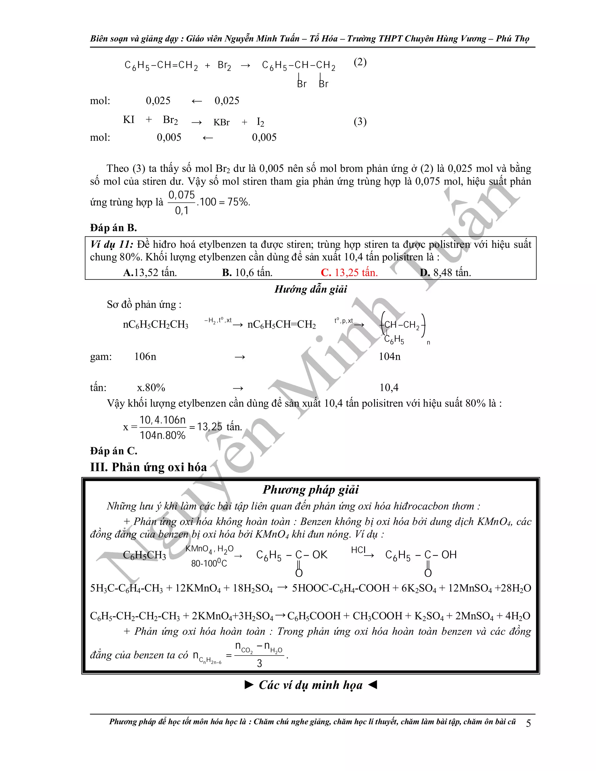 Phuong phap giai bai tap ve hidrocacbon thom | PDF