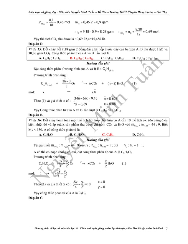 Phuong phap giai bai tap ve hidrocacbon thom | PDF
