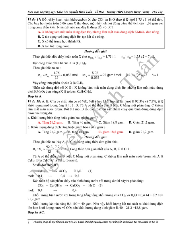 Phuong phap giai bai tap ve hidrocacbon thom | PDF