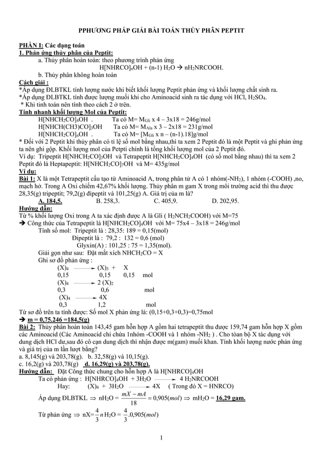 Phuong phap giai bt peptit cuc hay | PDF
