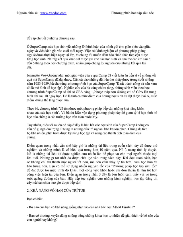Phuong phap hoc tap sieu toc | PDF