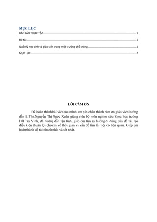 Quản lý học sinh và giáo viên trong một trường phổ thông | DOC