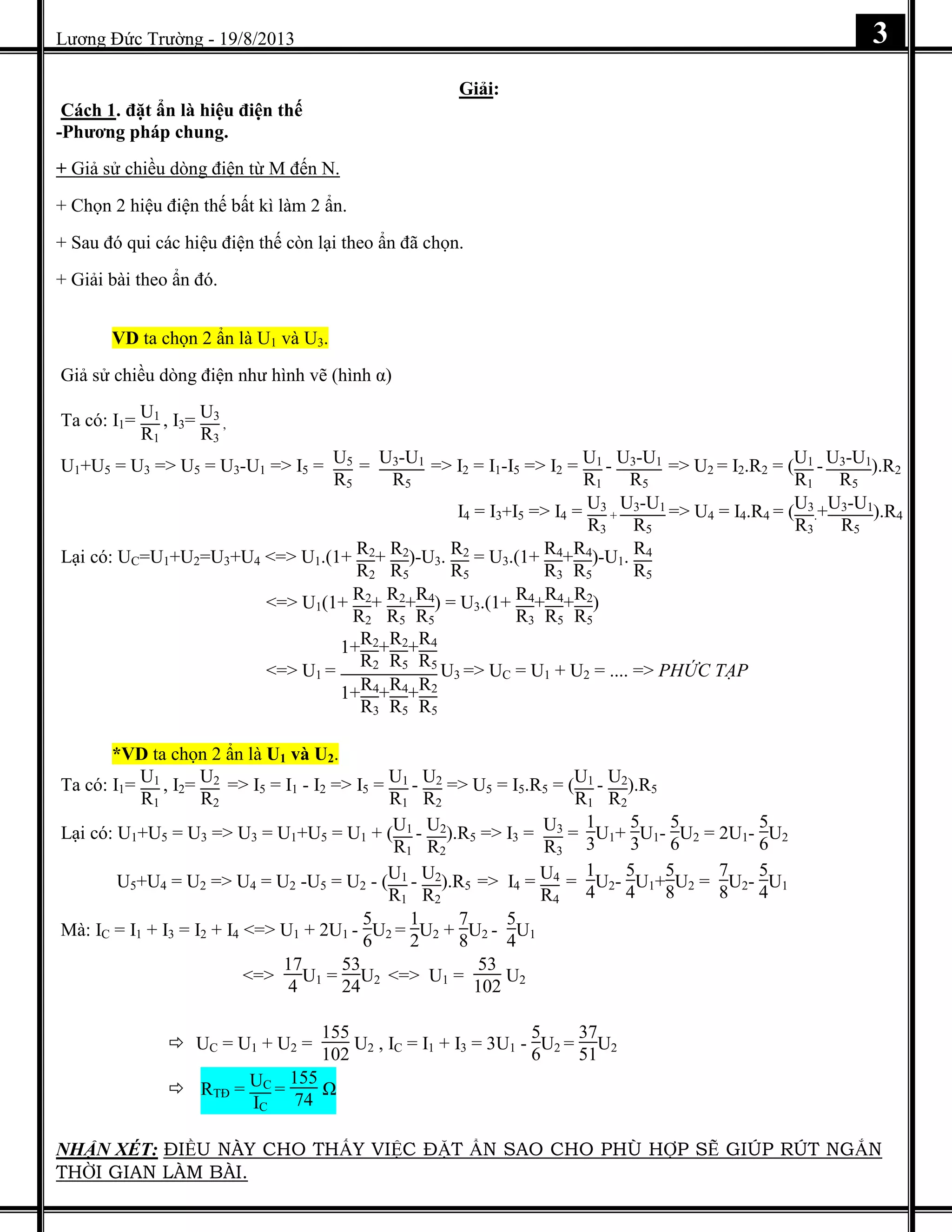Phương pháp tính điện trở tương đương mạch cầu | PDF
