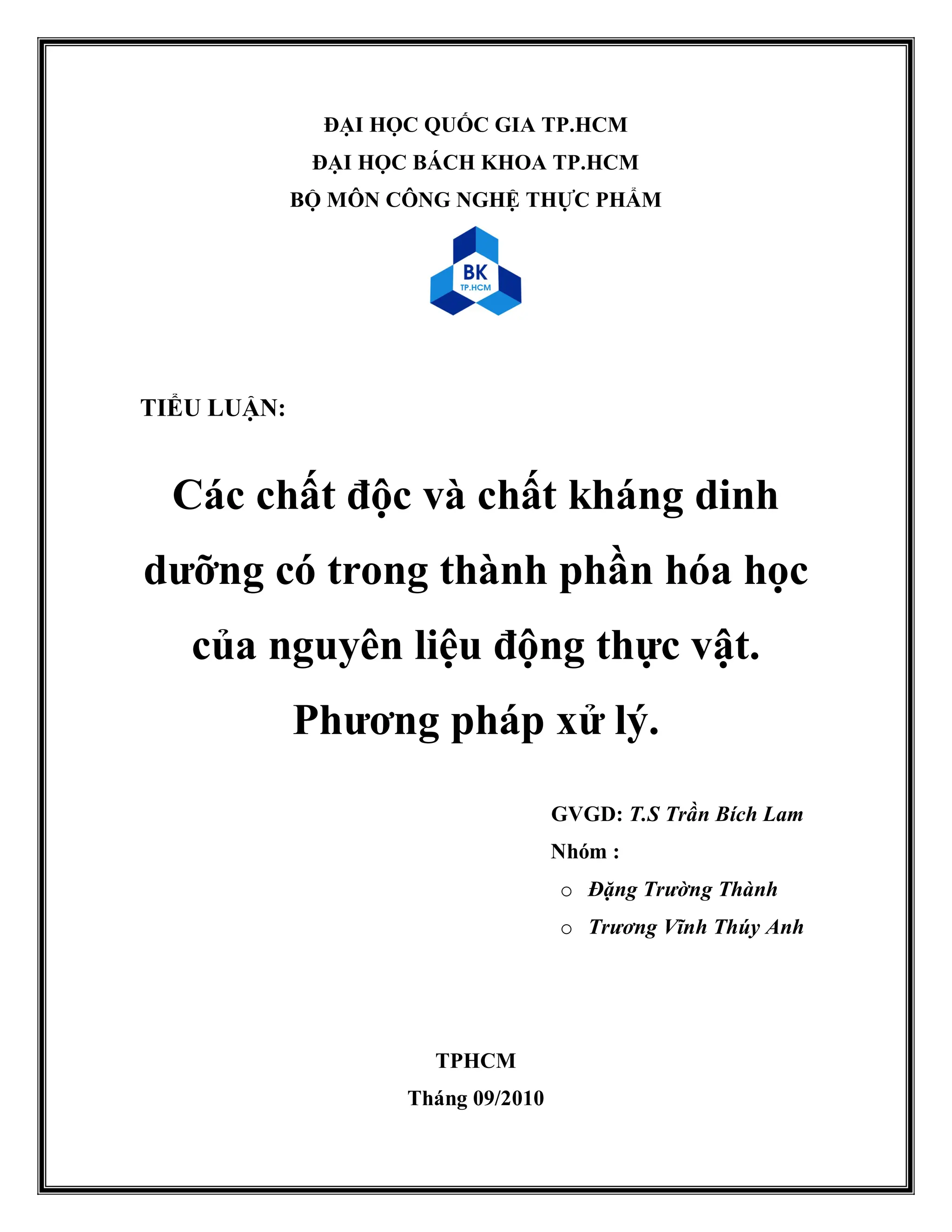phuong phap xu ly cac chat doc va chat khang dinh duong co trong thanh ...