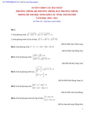 Phuong trinh va_he_phuong_trinh_1 | PDF