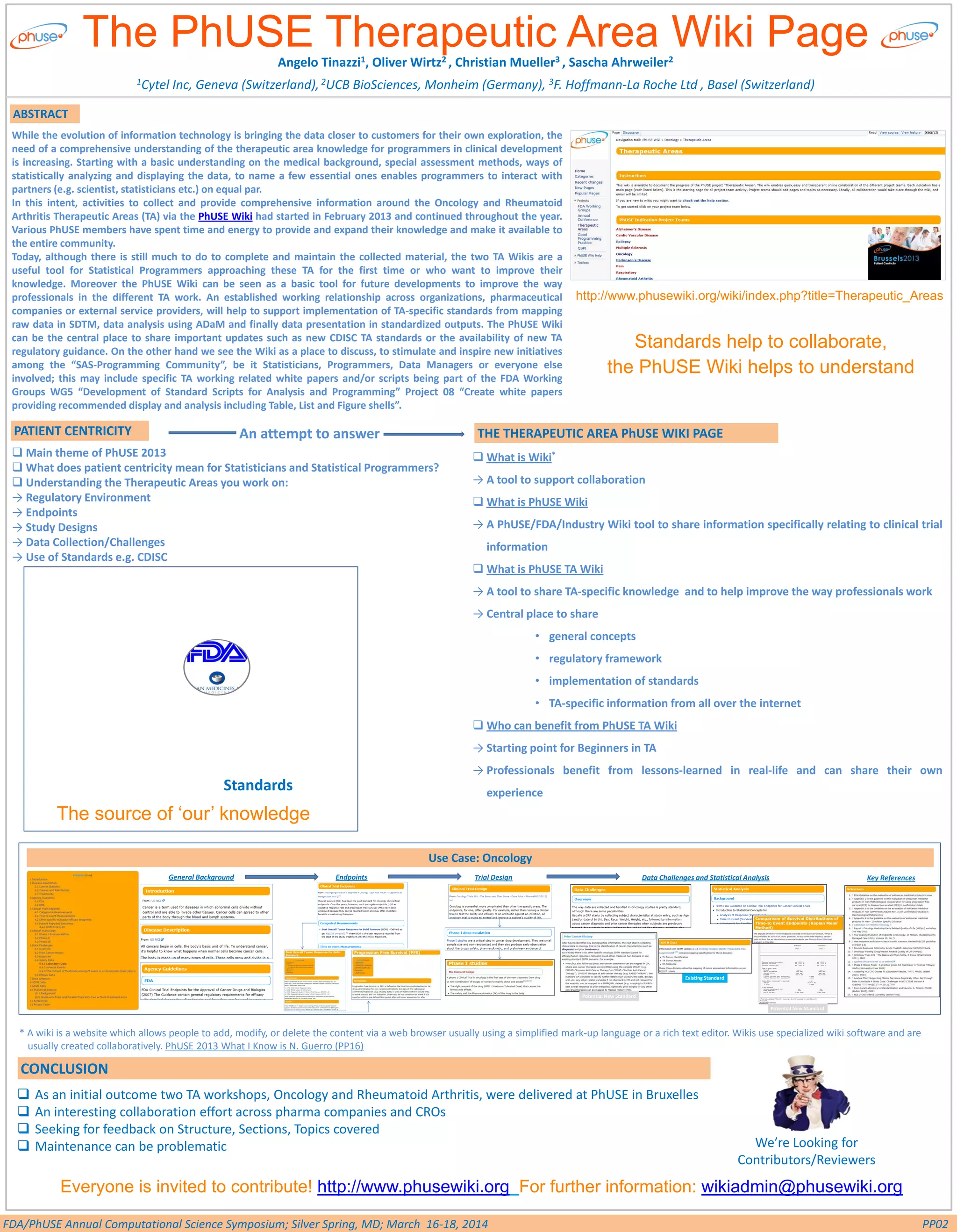 The PhUSE Therapeutic Area Wiki Page | PDF