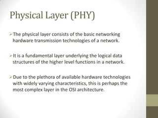 Physical Layer of ISO-OSI model and Devices | PPTX