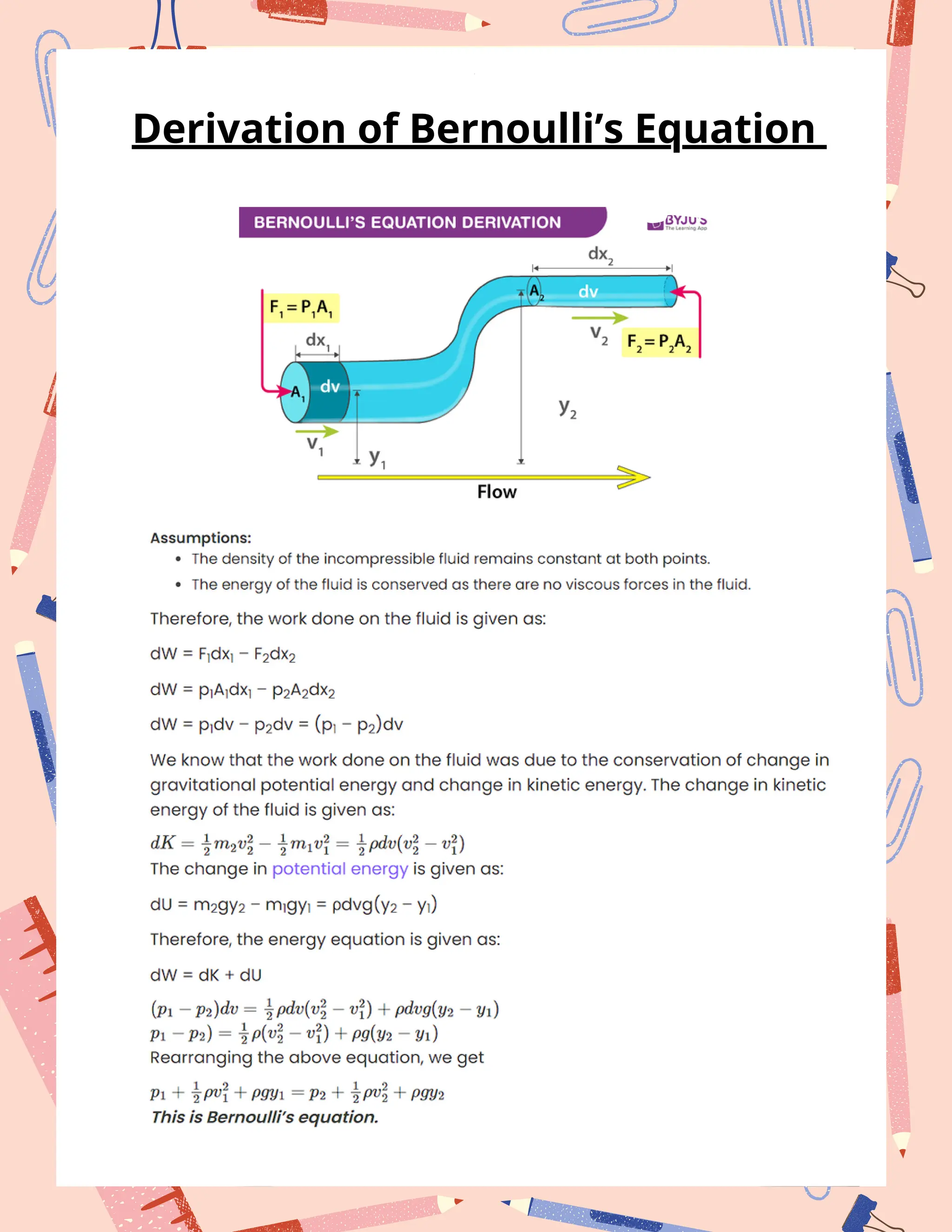 class 11 physics project on bernoulli's principle | PDF