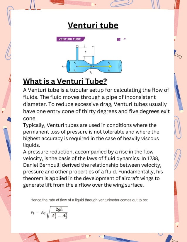 class 11 physics project on bernoulli's principle | PDF