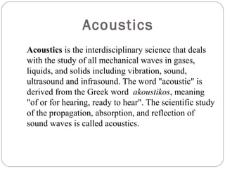 types of accoustics ppt | PPT
