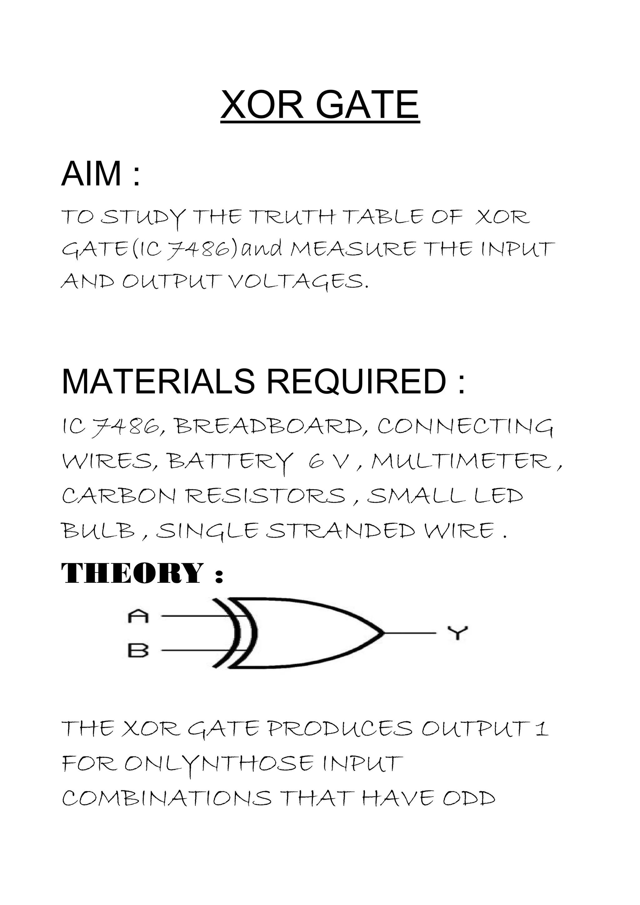Logic Gates Class 12 | ODT
