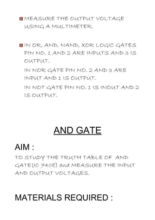 Logic Gates Class 12 | ODT
