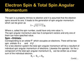 Phy addn of ang momentum,slaters deter.,pep | PPT